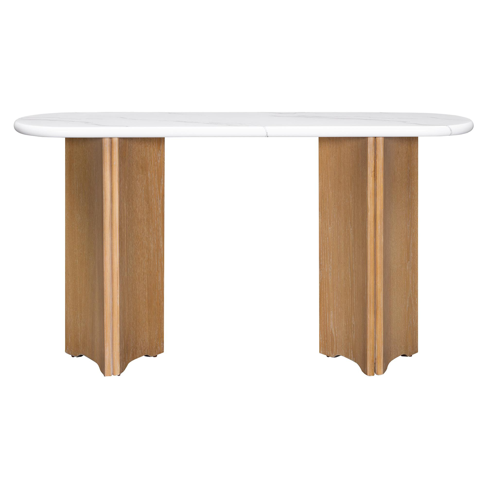 Latitude Run® Entry table with oval faux marble top | Wayfair