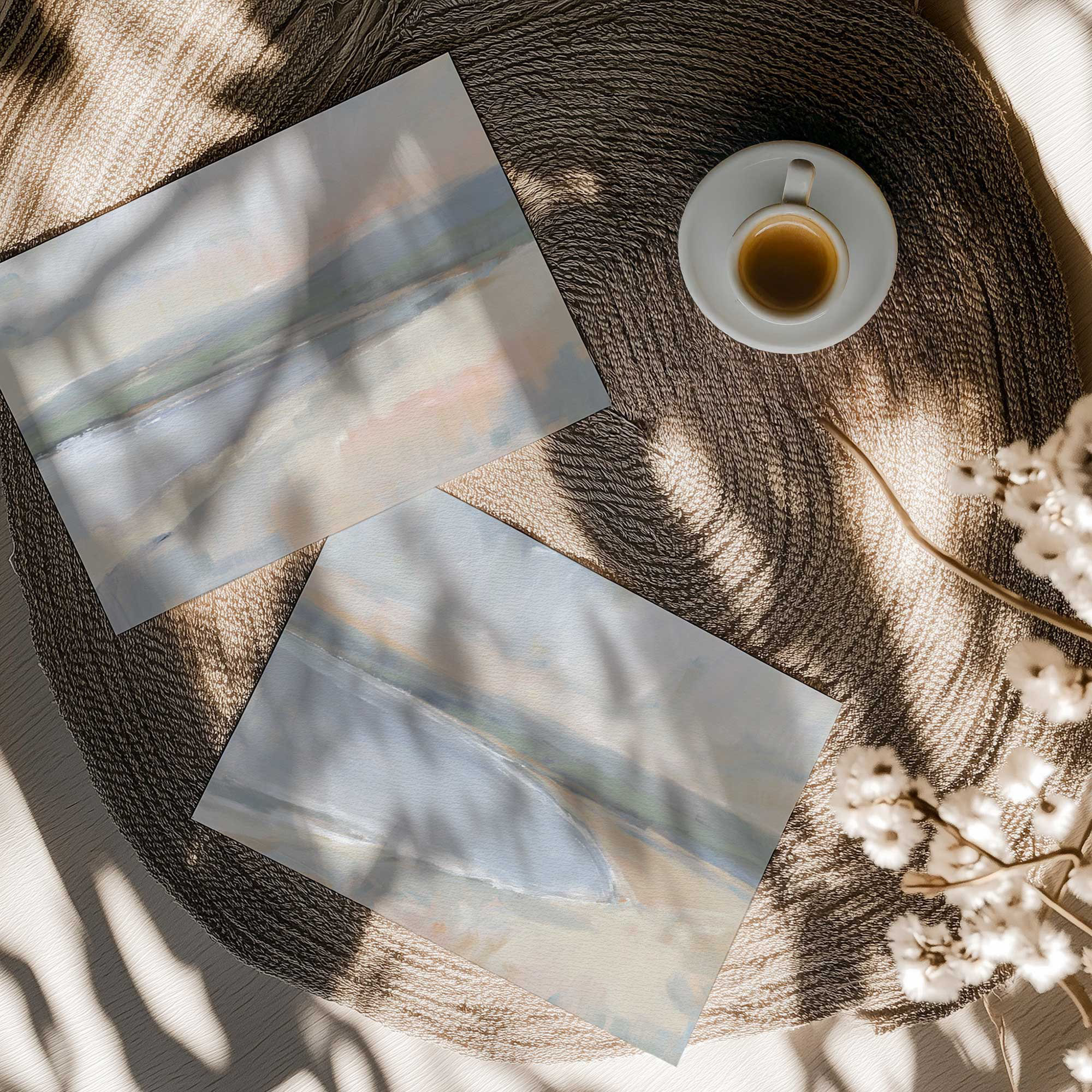 Rosecliff Heights Hazy Beach at Dawn Set of 2 Prints in a Frame | Wayfair