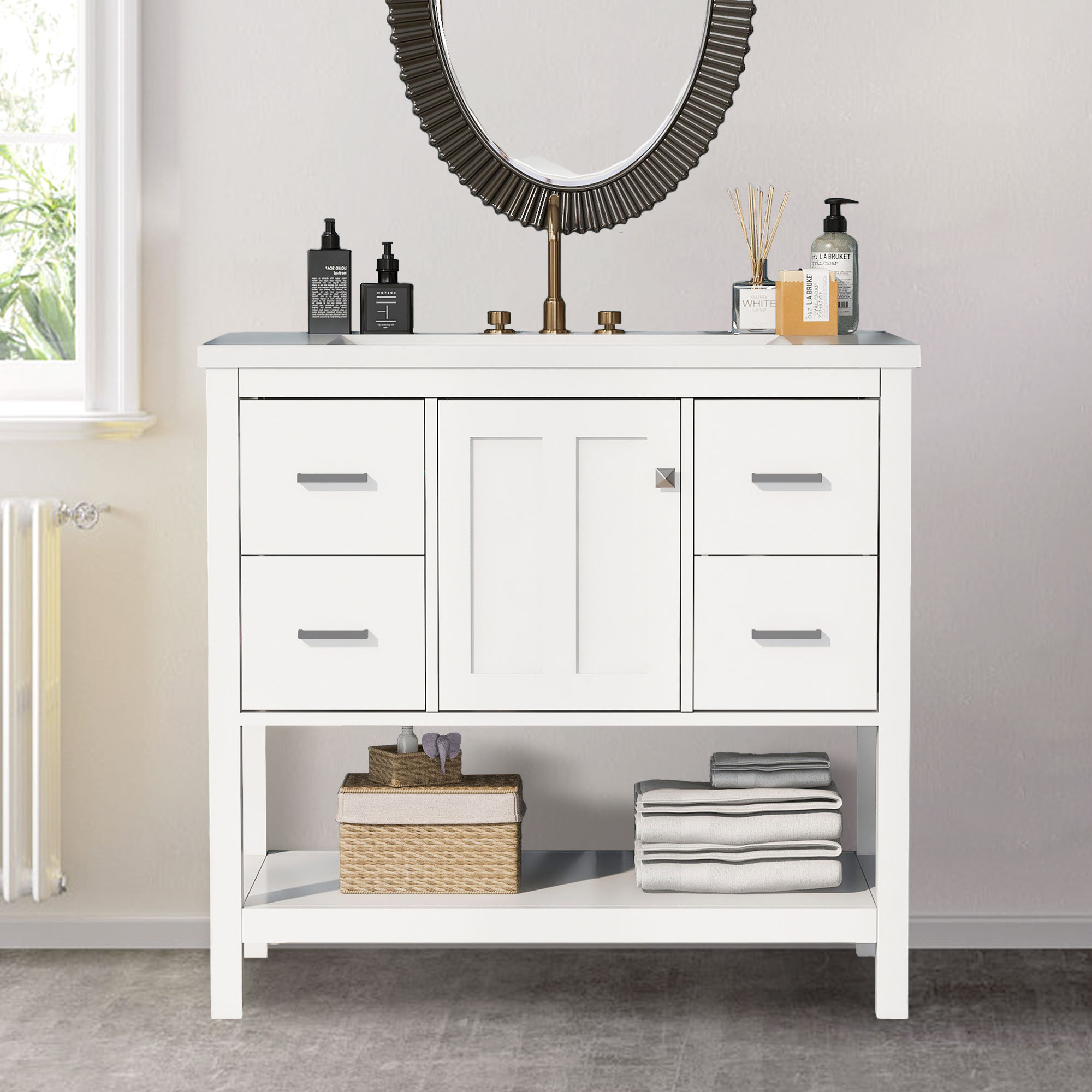 Winston Porter Corse 36 Free Standing Single Bathroom Vanity With