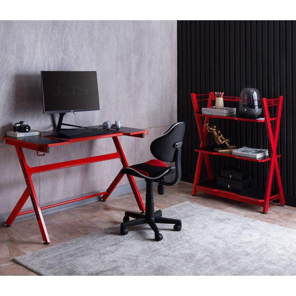 Inbox Zero 48" Gaming Desk & 3-Tier Display Shelf Set | Wayfair