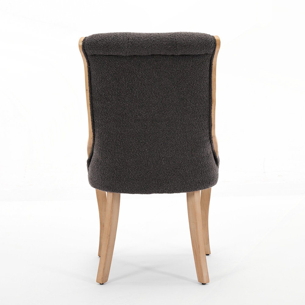 Corrigan Studio® Dining Chairs with Curved Wood Trim and Sculpted Legs ...