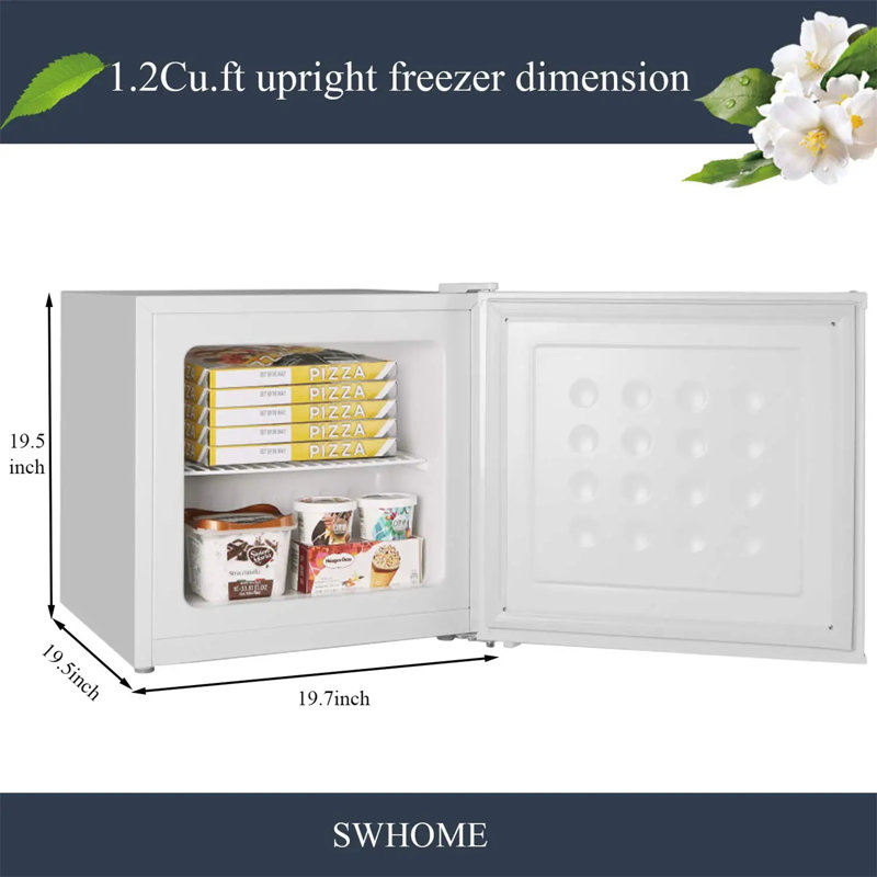 R.W.FLAME 1.2 Cubic Feet cu. ft. Compact Mini Freezer with Adjustable ...