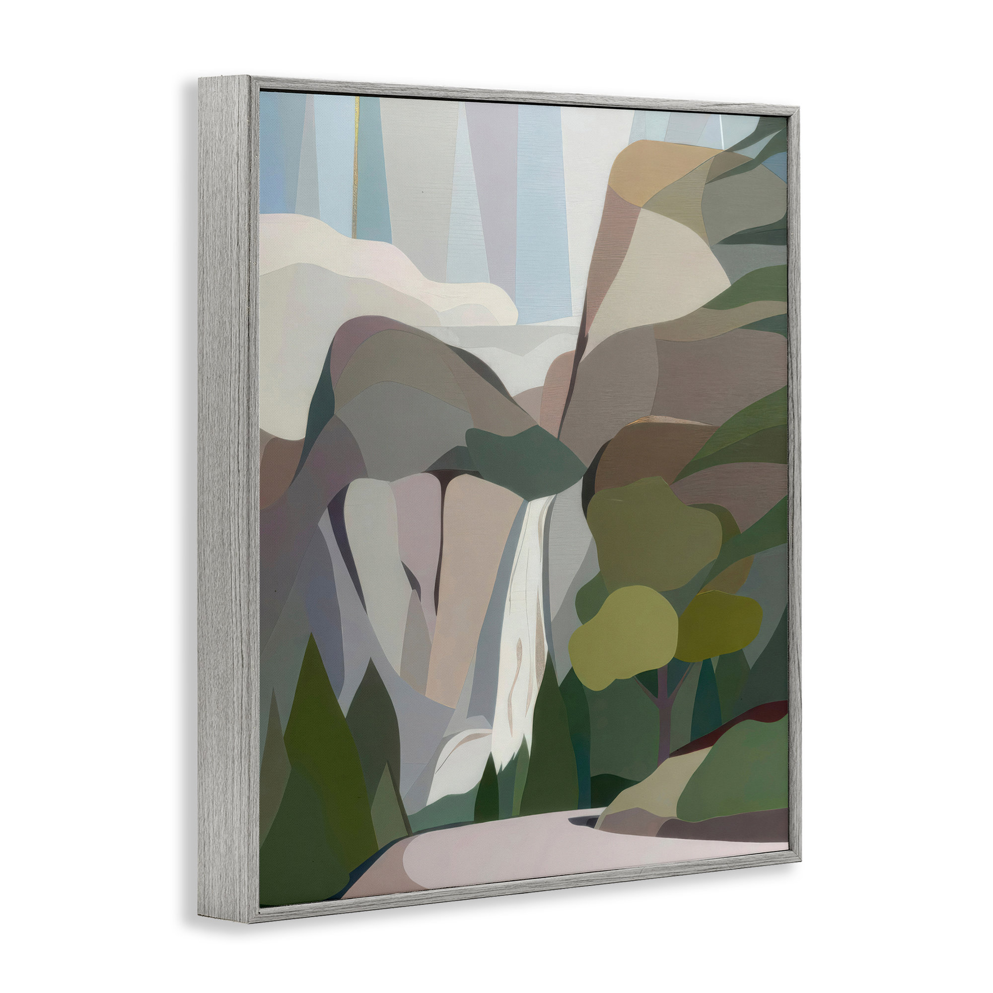 Union Rustic Abstract Bridal Veil Falls Framed Giclee, design by Melba ...