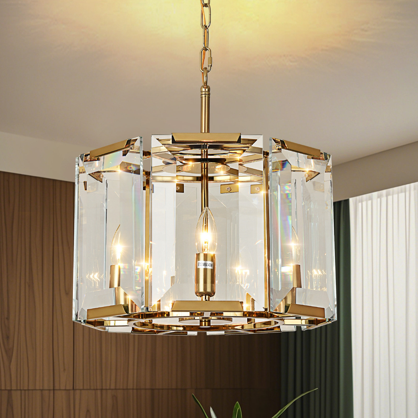 Mercer41 6 - Light Modern Drum Glass Chandelier Over Table Bedroom ...