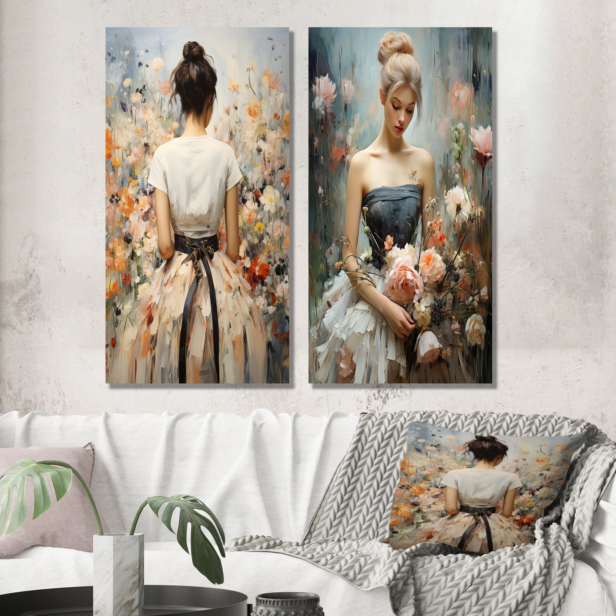 Alcott Hill Impressionist Fashion Woman In Flower Field I - Fashion ...