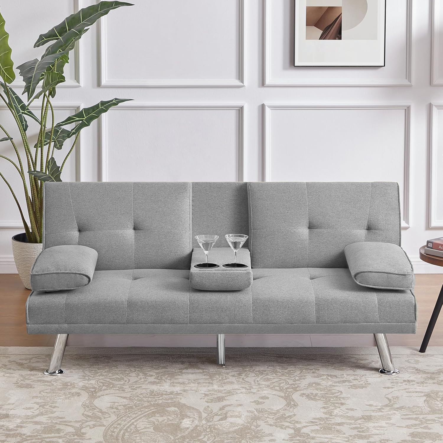 Wade Logan® Arnbert Convertible Sofa Bed Adjustable Fabric Couch ...