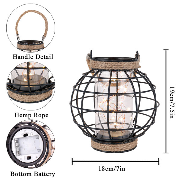 Longshore Tides Sternberg 7.3" Battery Powered Outdoor Lantern ...