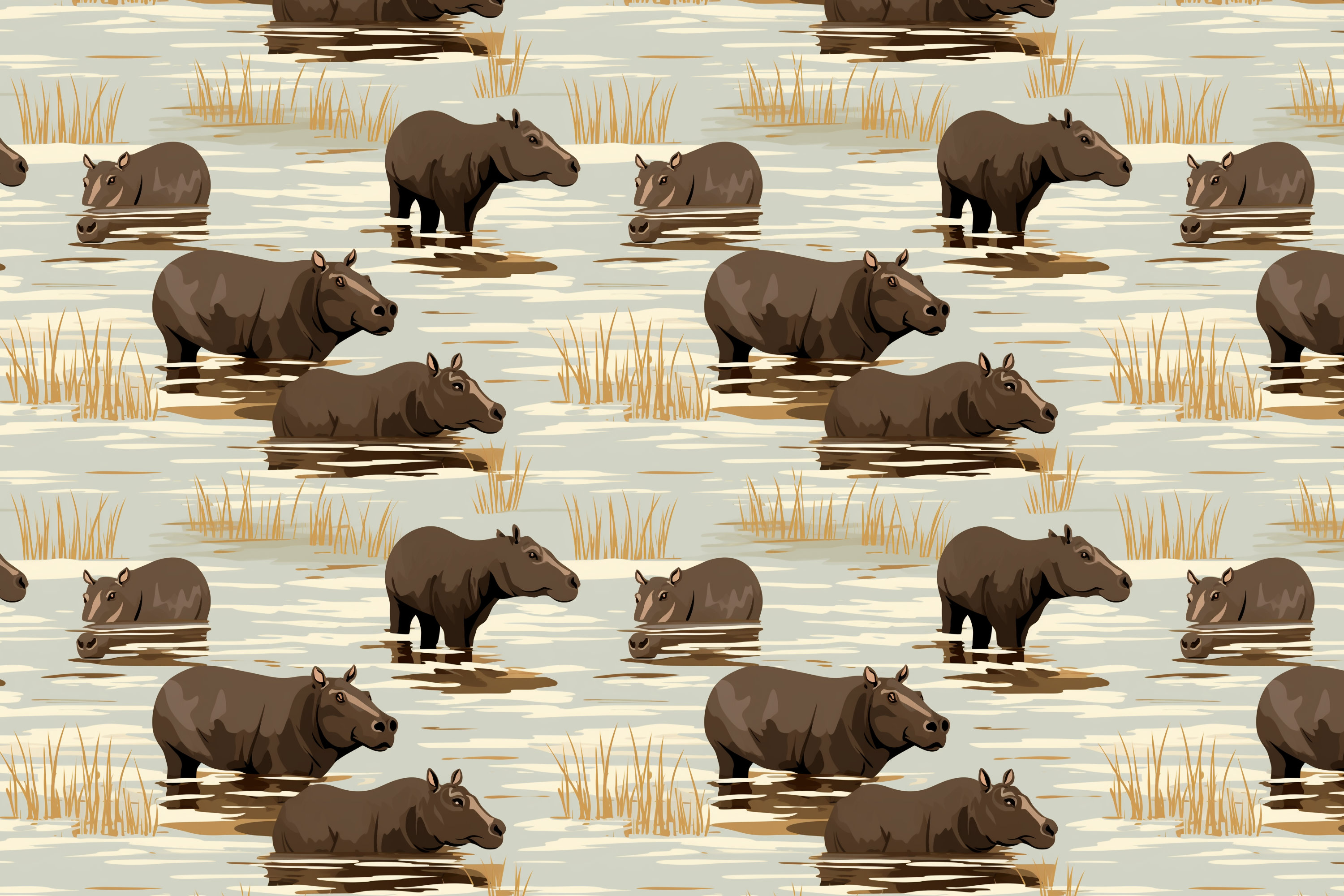 VisionDecor Hippo Animal Blue Bedding | Wayfair