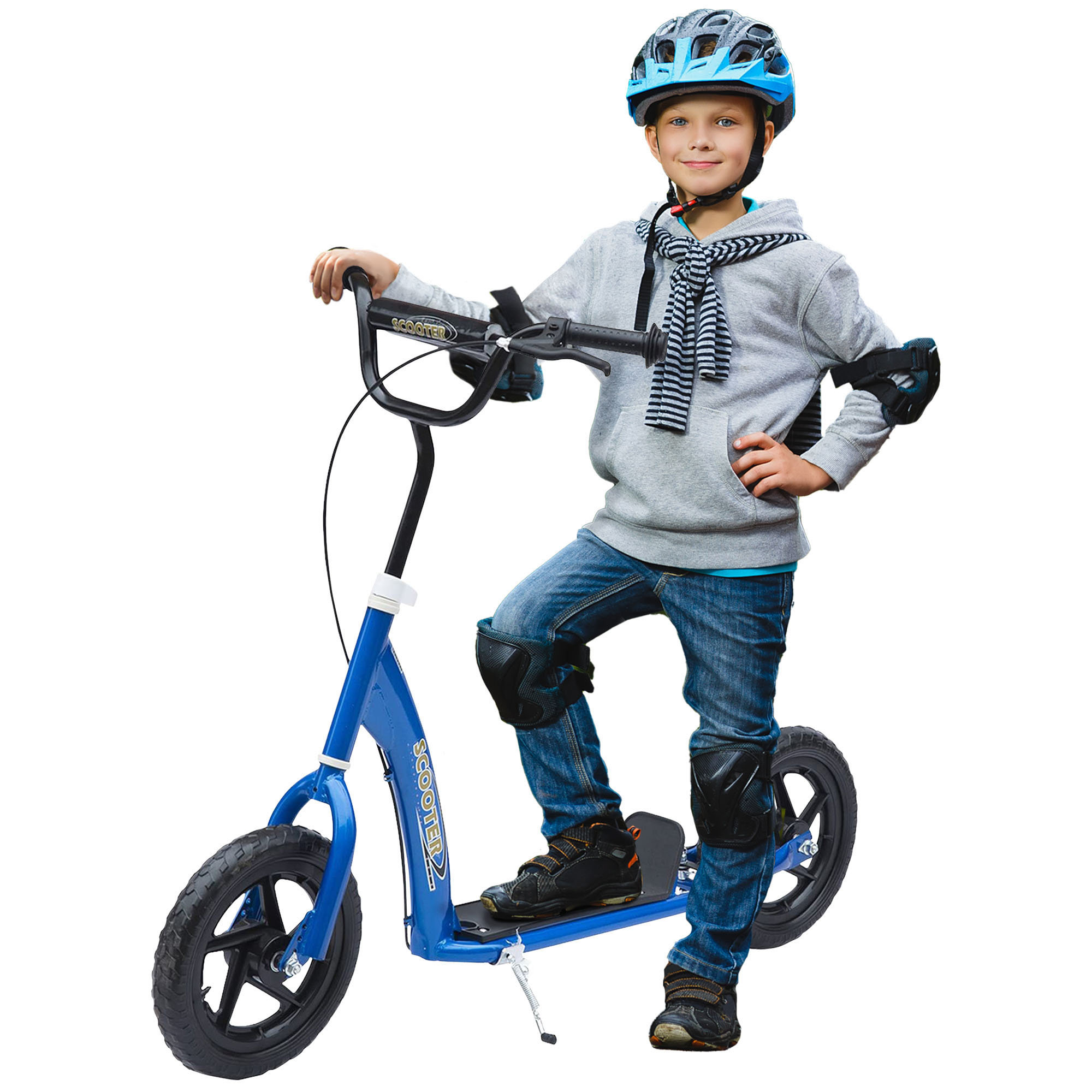 HomCom Kick Scooter for Kids 5-12 Years Old, Big Wheel Kids Scooter ...