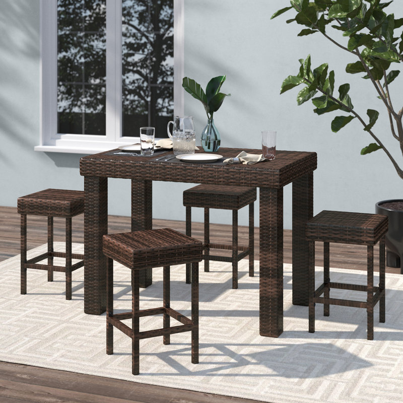 Wade Logan® Wilner 5 Piece Bar Height Dining Set & Reviews | Wayfair
