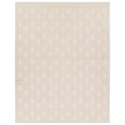 Rectangle Edita Geometric Machine Woven Area Rug in Cream | Birch Lane