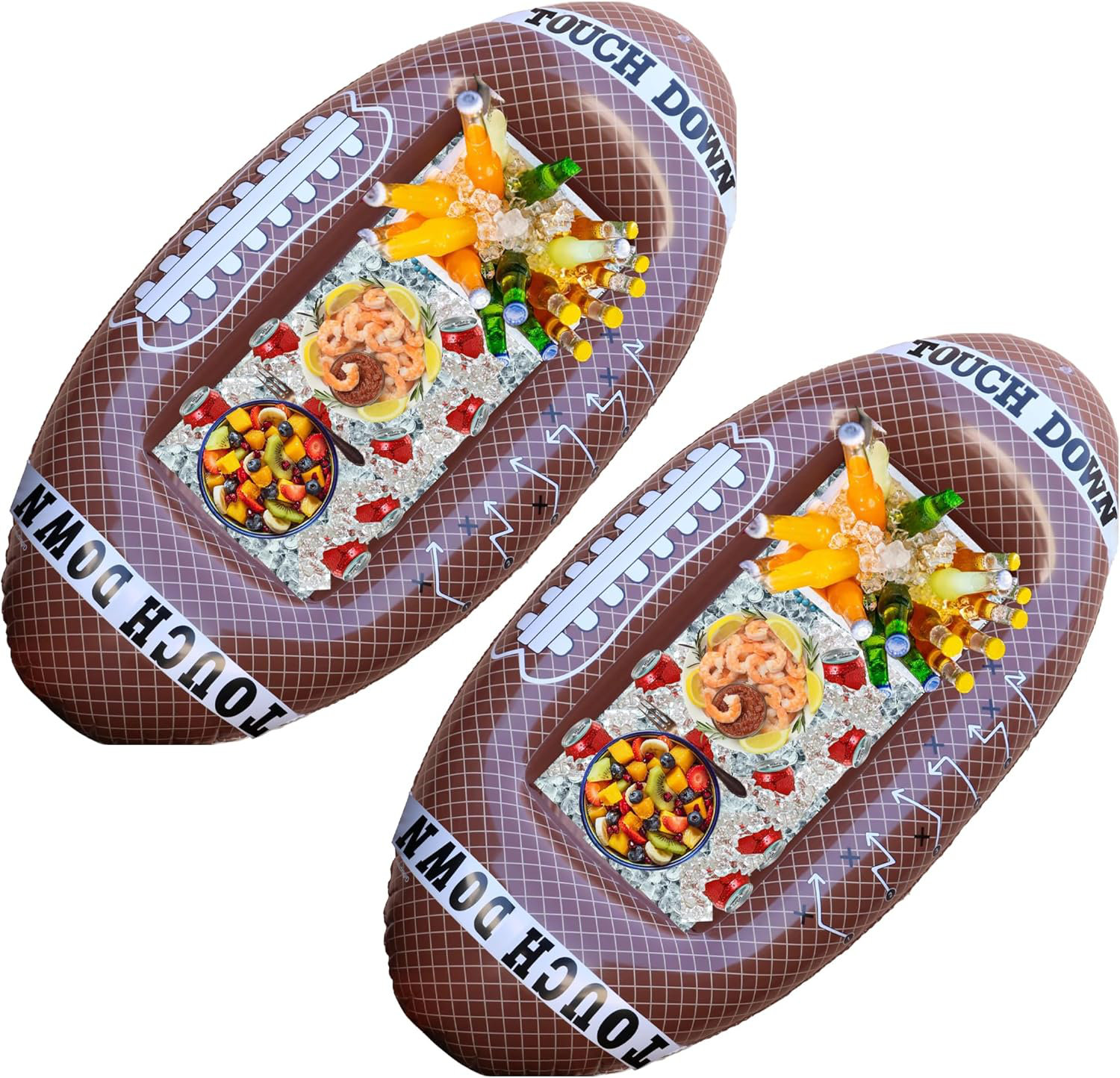 Fashion Finesse 2 Pack Inflatable Football Beverage Cooler, Floating ...