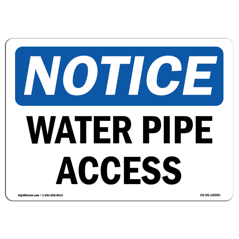 SignMission Water Pipe Access Sign | Wayfair