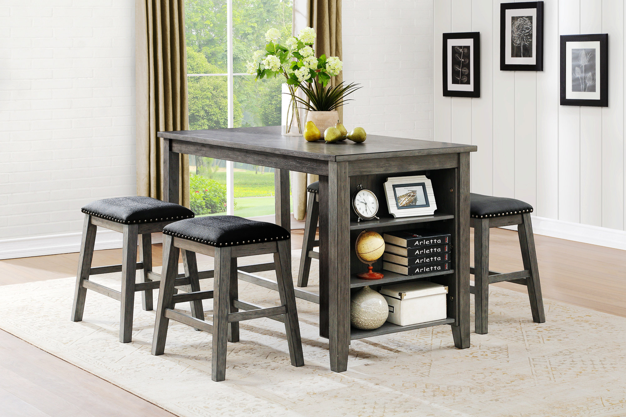 Red Barrel Studio® Solid Counter Height Set , Counter Height Table with ...