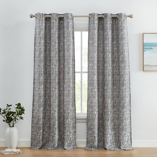 Gracie Oaks Avalon Jacquard Slub Texture - Privacy Curtains With ...