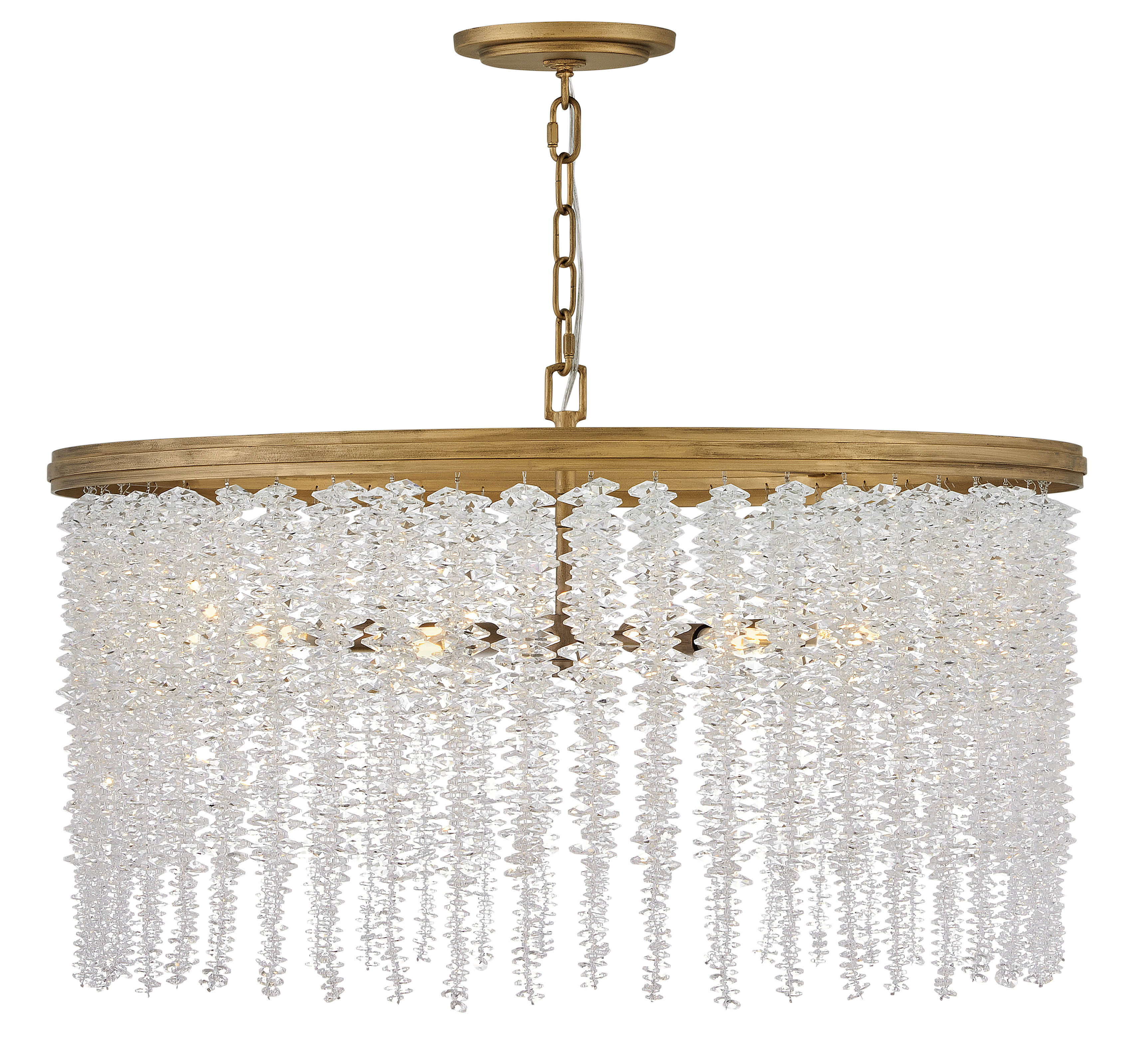 Fredrick Ramond Rubina 30" Six-Light Chandelier w/ Hand-Strung Crystal ...