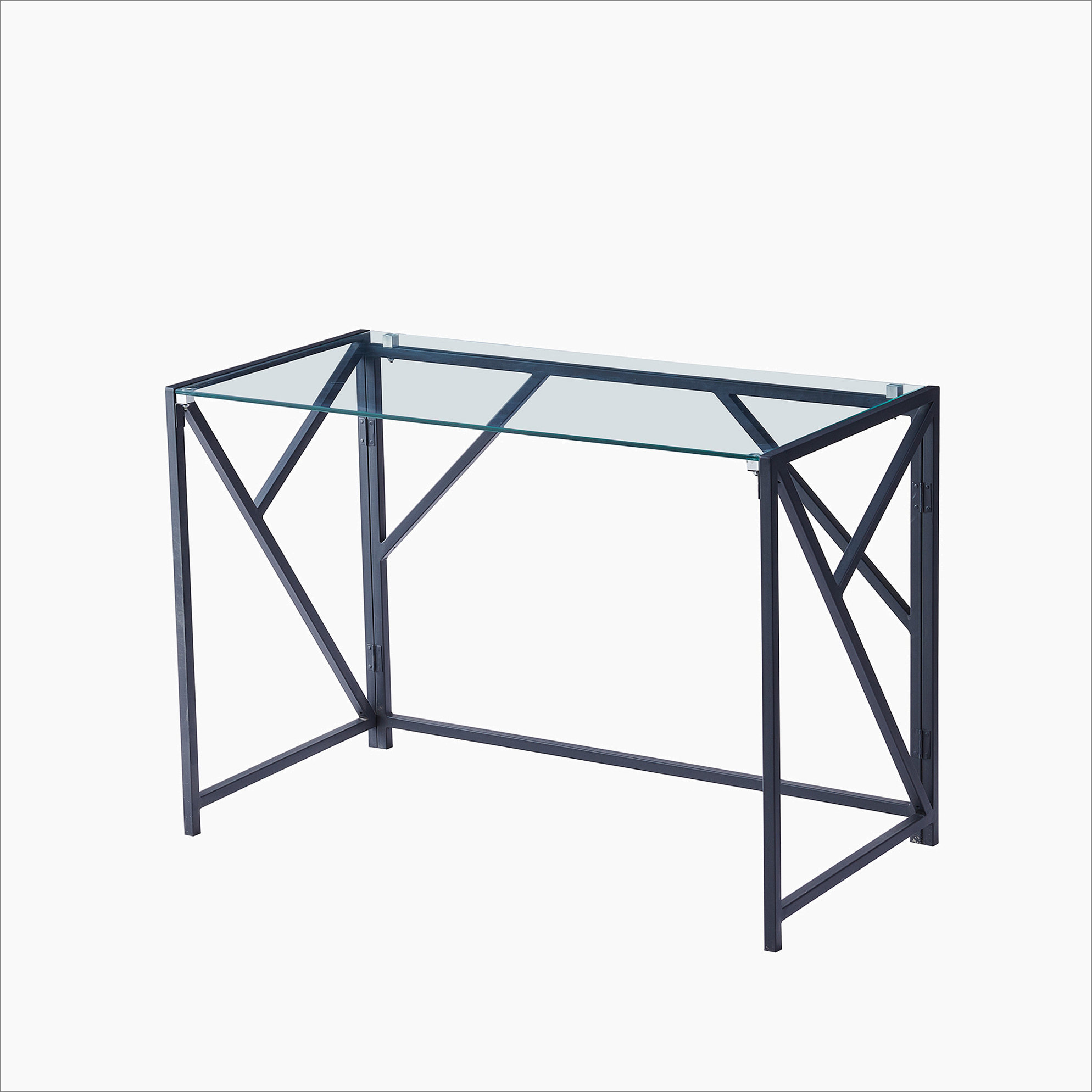 Wrought Studio™ Tempered Clear Glass Computer Desk, Laptop Desk ...