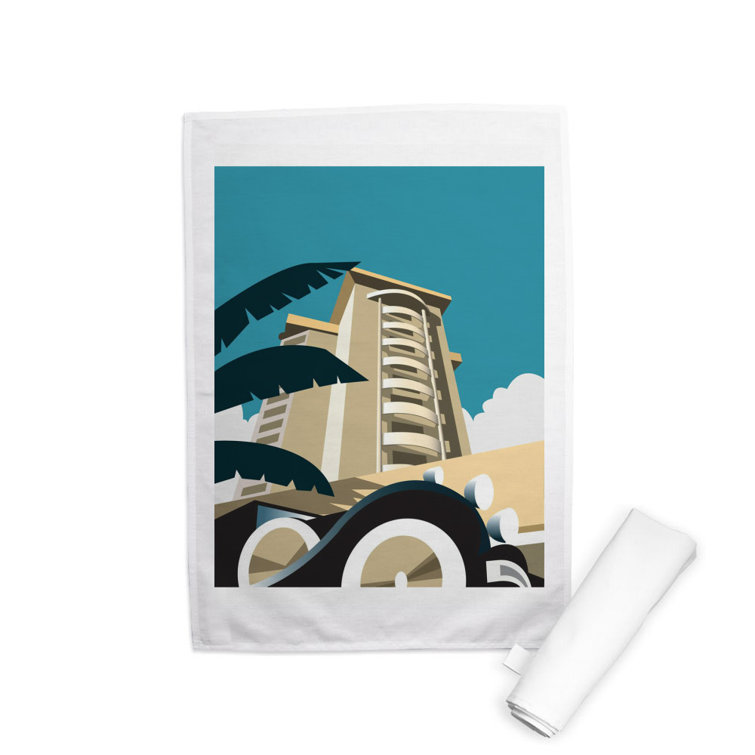 Happy Larry Band Stand with Deck Chairs Tea Towel | Wayfair.co.uk