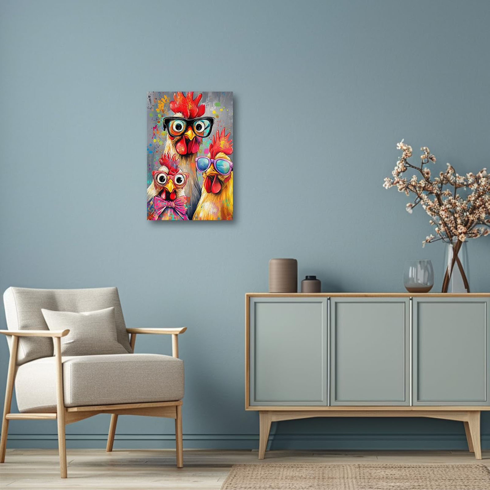 Ophelia & Co. Rooster Wall Art Farm Animal Canvas Prints Funny Chicken ...