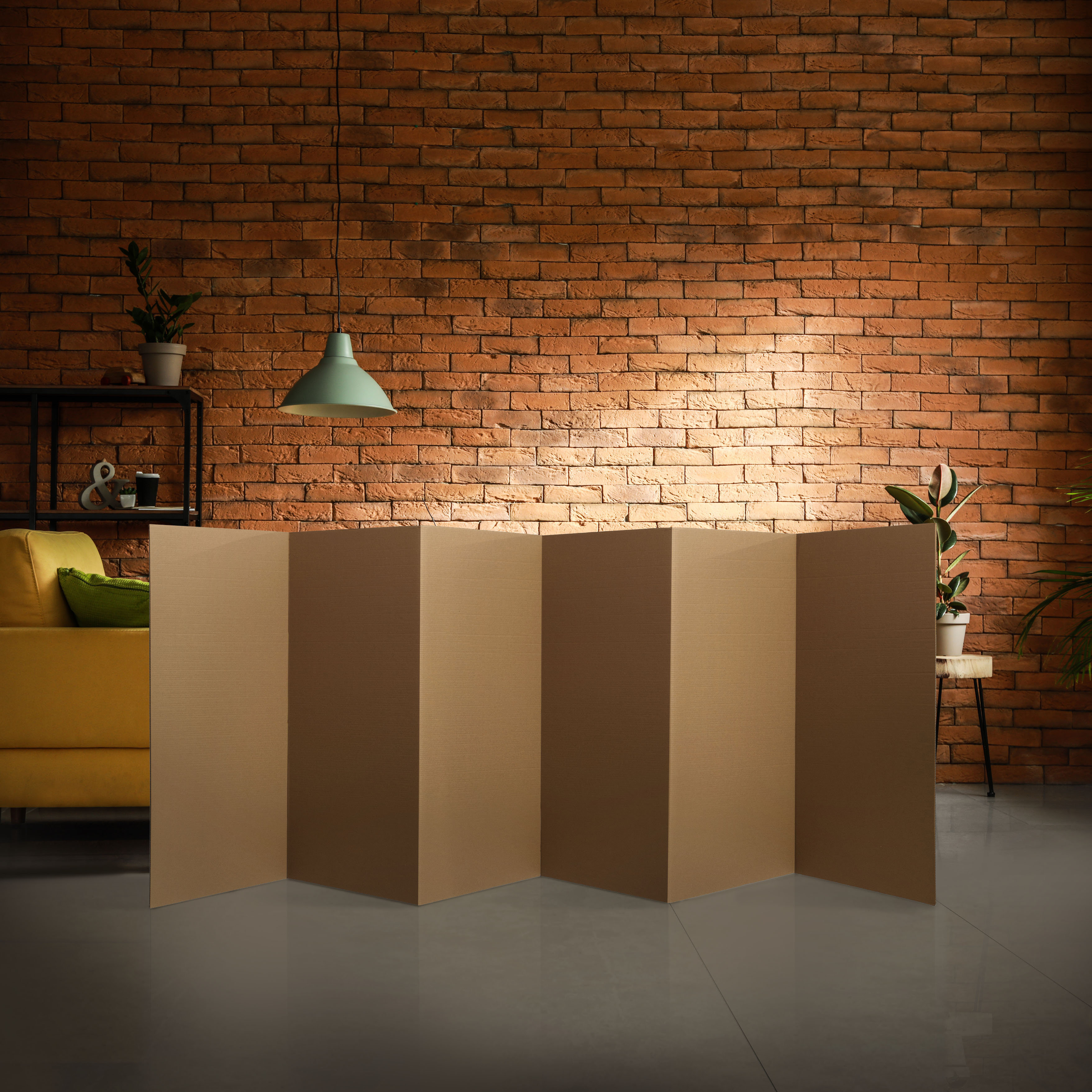Rebrilliant Jazya 3 Ft. Short Temporary Cardboard Folding Screen ...