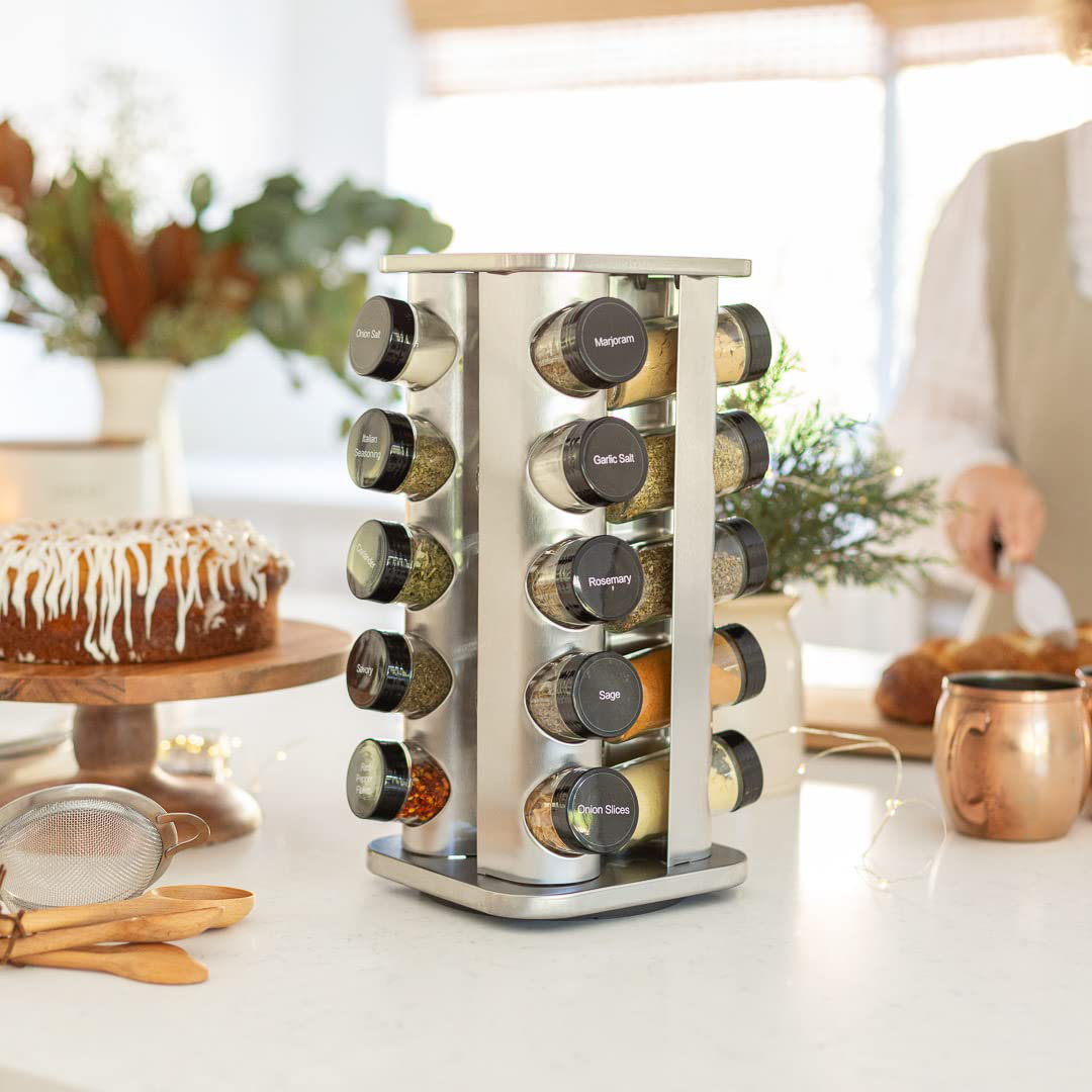 Mint Pantry® 20 Jar Spice Rack With Spices Included - Revolving Tower ...