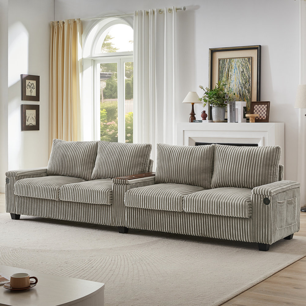 Ivy Bronx Contemporary Style 4-seater Corduroy Sofa Couch 133" Modern ...