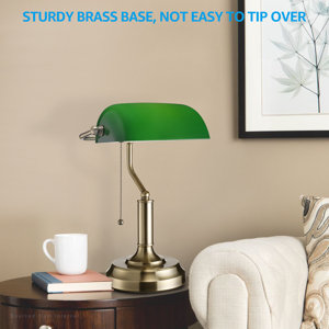 Canora Grey Fallon Vintage Bankers Lamp with Pull Chain Switch ...