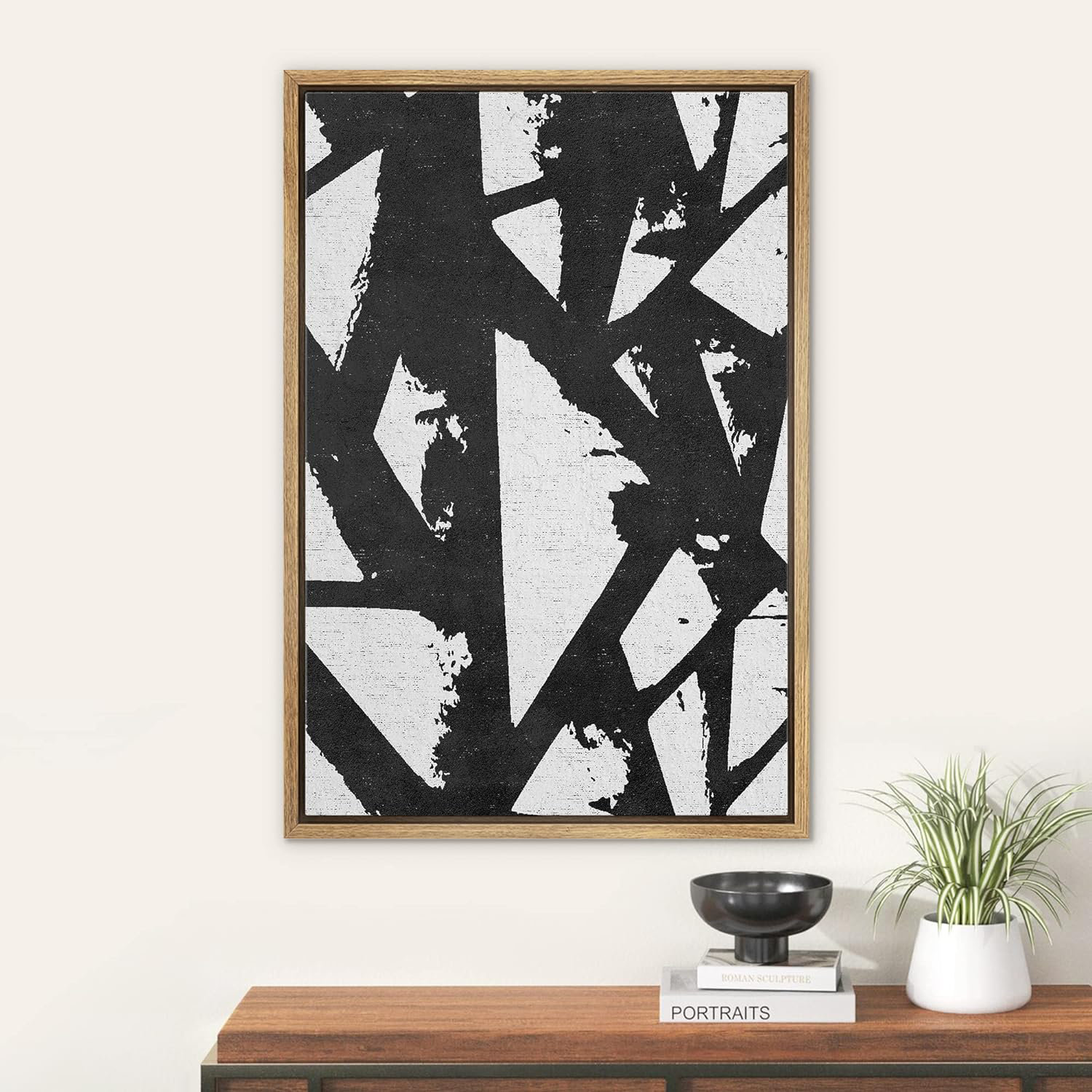 IDEA4WALL Industrial Triangle Abstract Patternss Minimalist Framed On ...