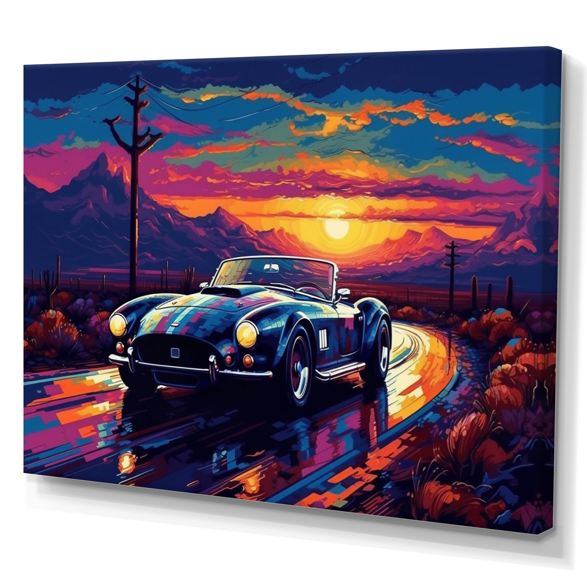 Red Barrel Studio® Nazeeh Blue And Purple Vintage Car Charisma On ...