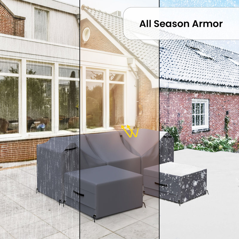 Arlmont & Co. Huang Wicker Rattan Outdoor Patio Conversation Set Cover ...