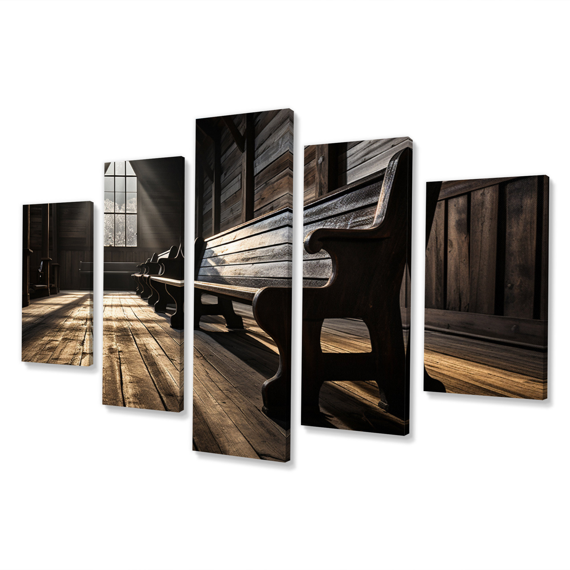 Ebern Designs Church Bench Contemplation - Spiritual Wall Art Living ...