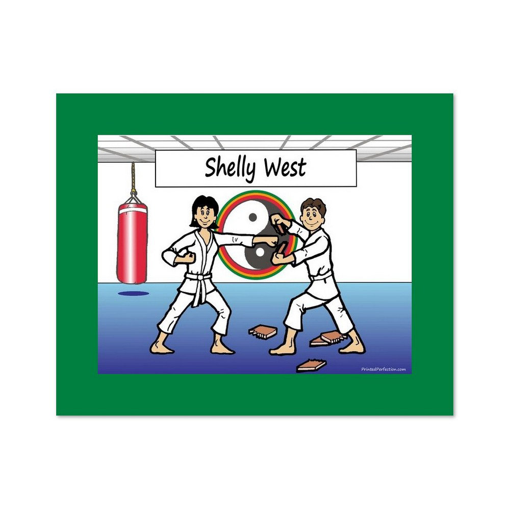 Printed Perfection Personalized Karate - Male & Female Caricature with ...
