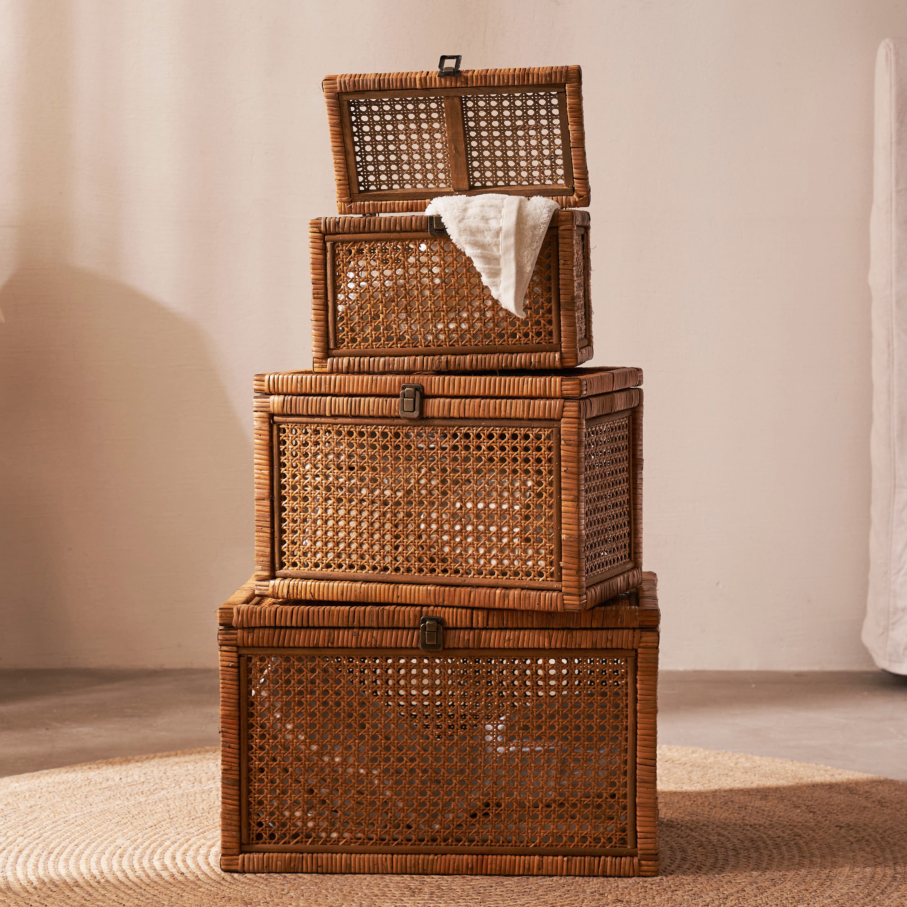 Bay Isle Home™ Ascano Nature Rattan Storage Box, Rattan Decorative ...