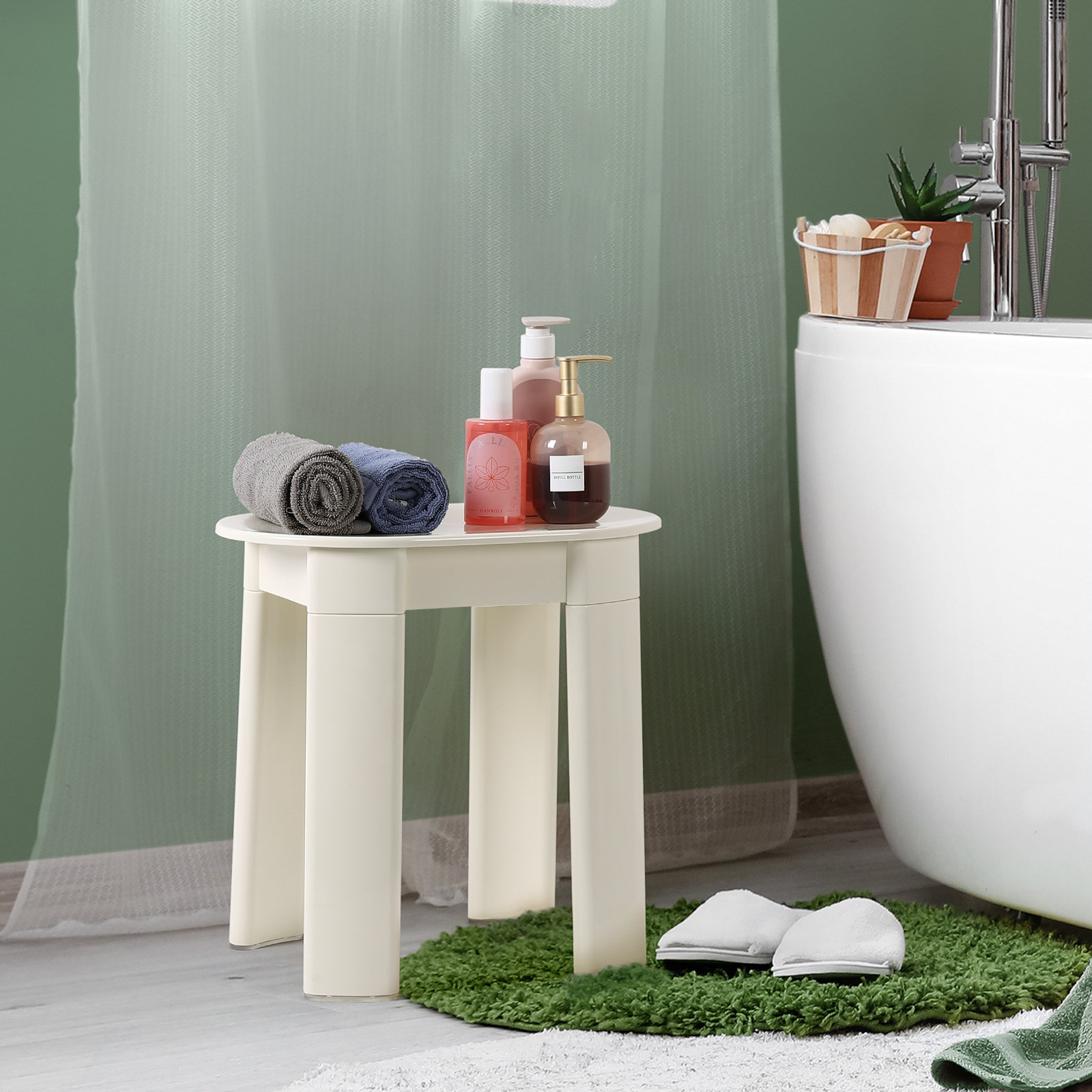 Ebern Designs Rimas Plastic Accent Stool | Wayfair