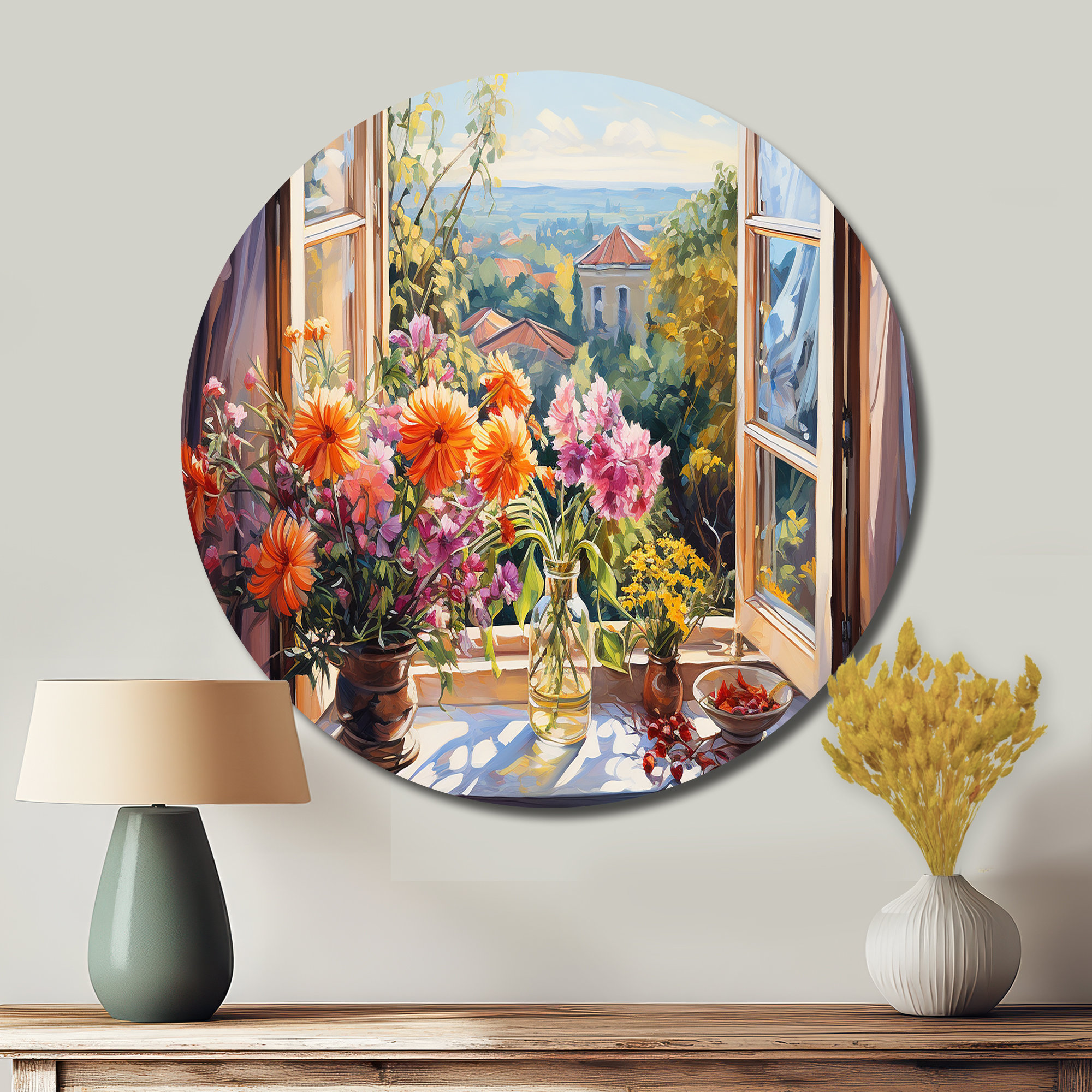 Lark Manor™ Chullora - Floral Round Metal Art | Wayfair