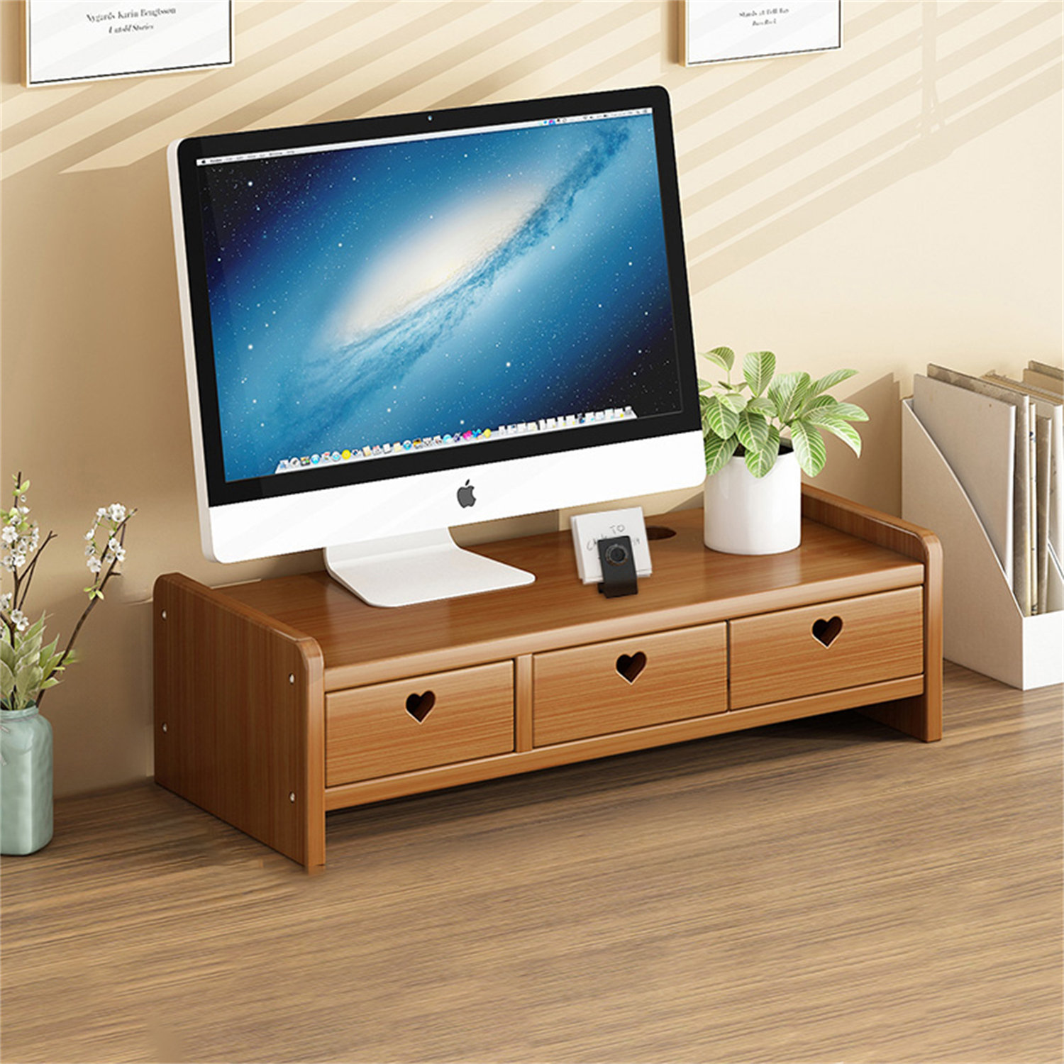 Hokku Designs Royzell Manufactured Wood Monitor Stand | Wayfair