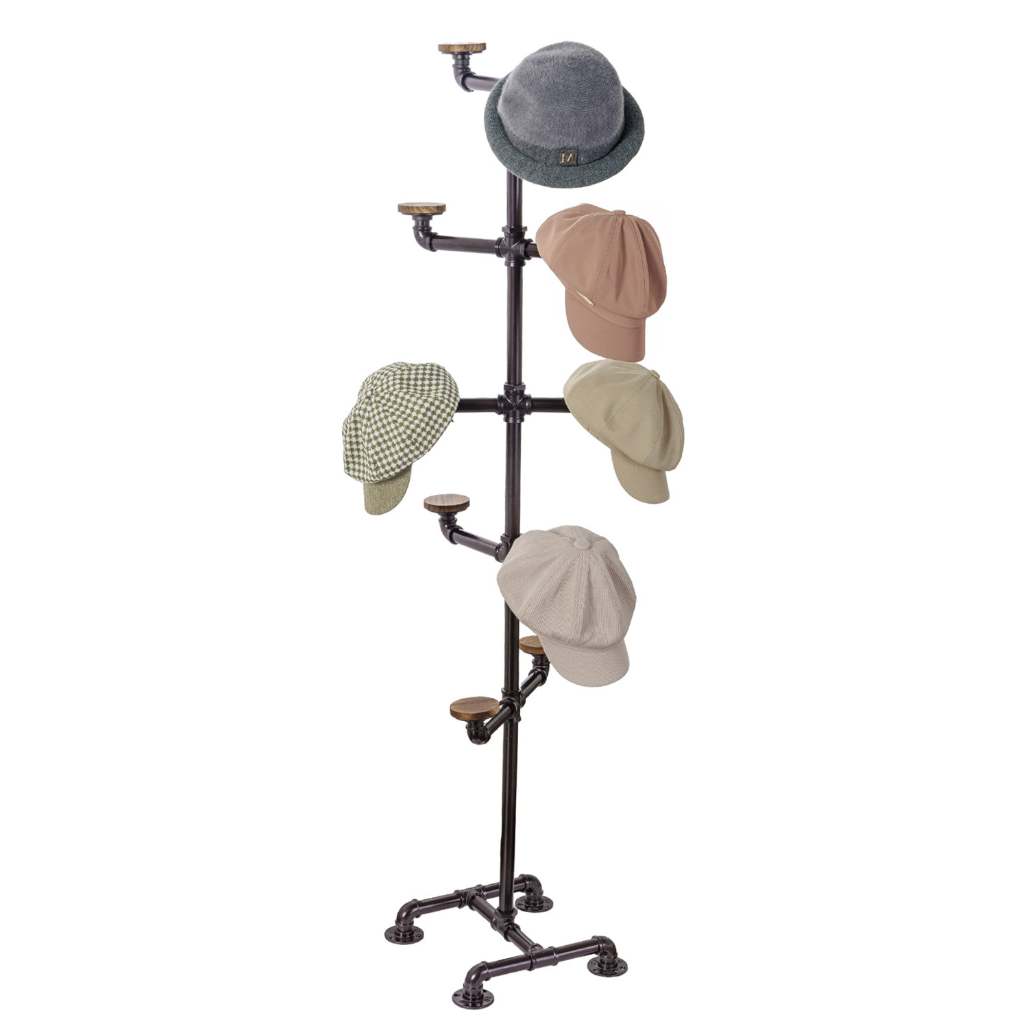 Williston Forge Jehna 10 - Hook Freestanding Hat Wig Clothing Storage ...