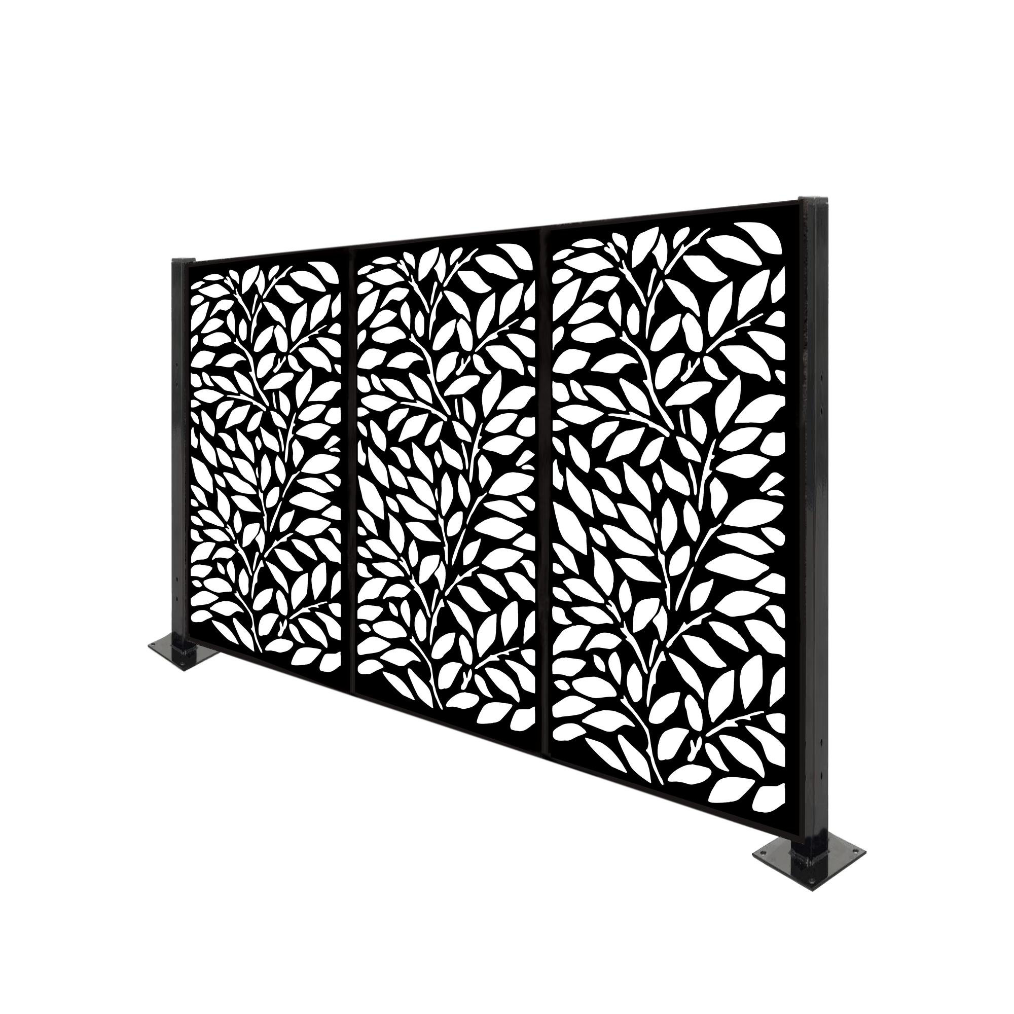 Porpora Tree Leaves Metal Decorative Fence Panel (Set of 3pc Panels ...