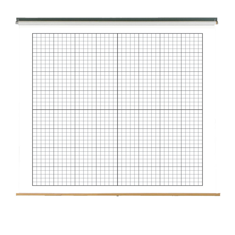 Geyer Instructional Products Pull Down Dry Erase Chart, Grid - Xy Axis ...