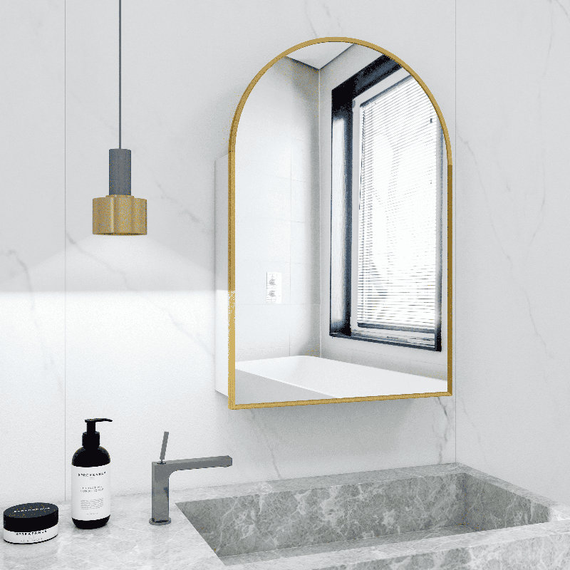 Mercer41 Tabbatha Accent Medicine Cabinet with Mirror Aluminum Alloy ...