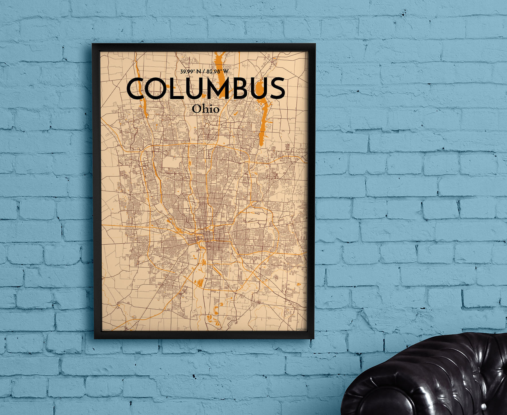 Wrought Studio Columbus City Map - Graphic Art Print - Wayfair Canada