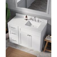 Disar 45' Single Bathroom Vanity With Left Linen Tall Cabinet Dovetail ...