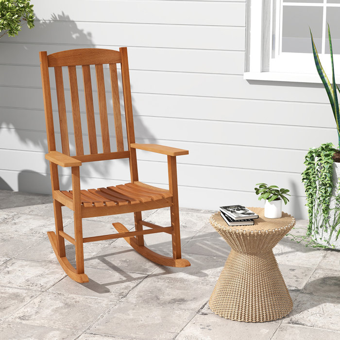 Winston Porter Parin Eucalyptus Outdoor Rocker Chair | Wayfair