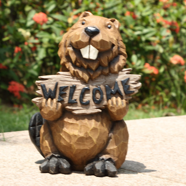 Hi-Line Gift Ltd. Beaver Garden Statue & Reviews | Wayfair