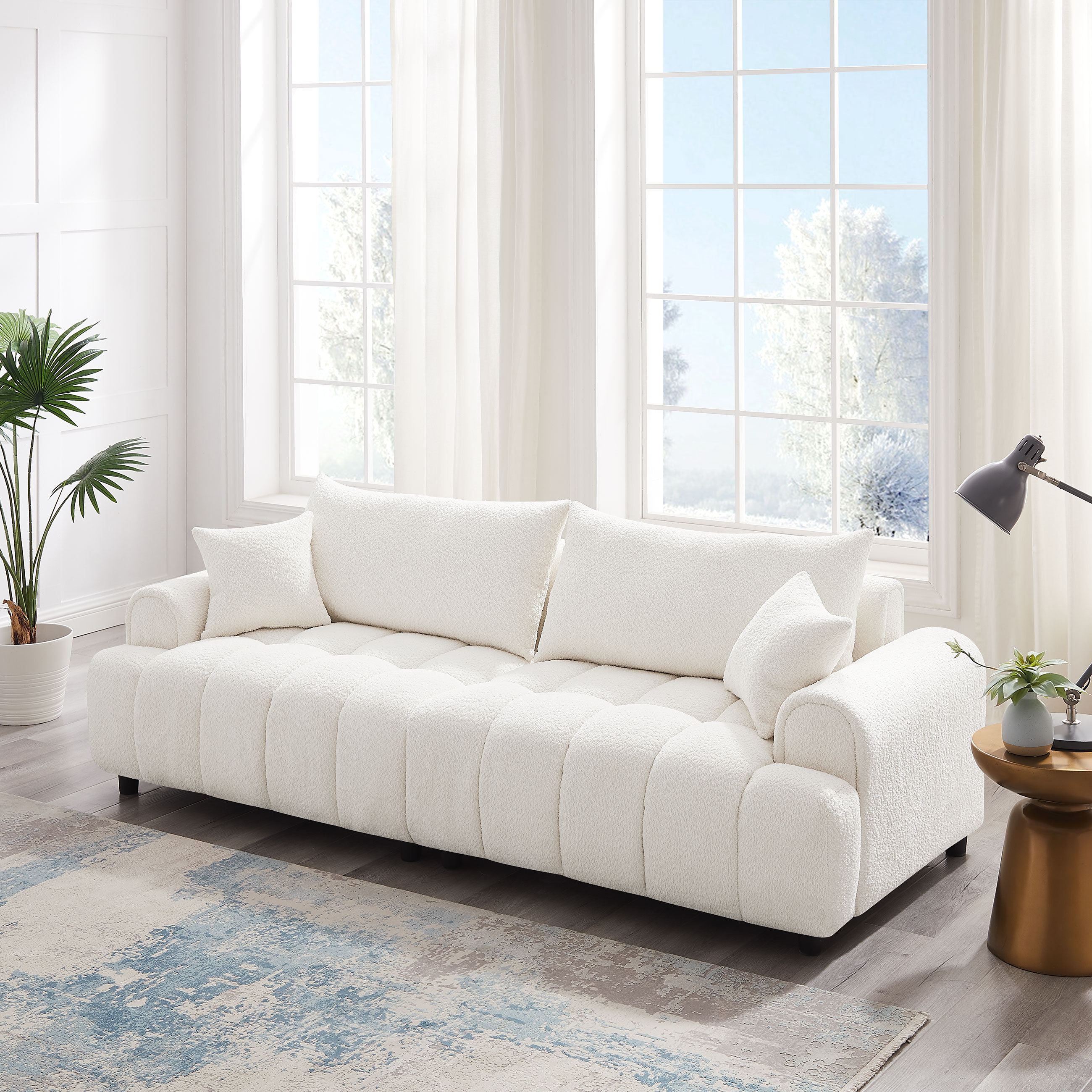 Latitude Run® Perona 91'' Luxury Modern Tufted Boucle Sofa & Reviews ...