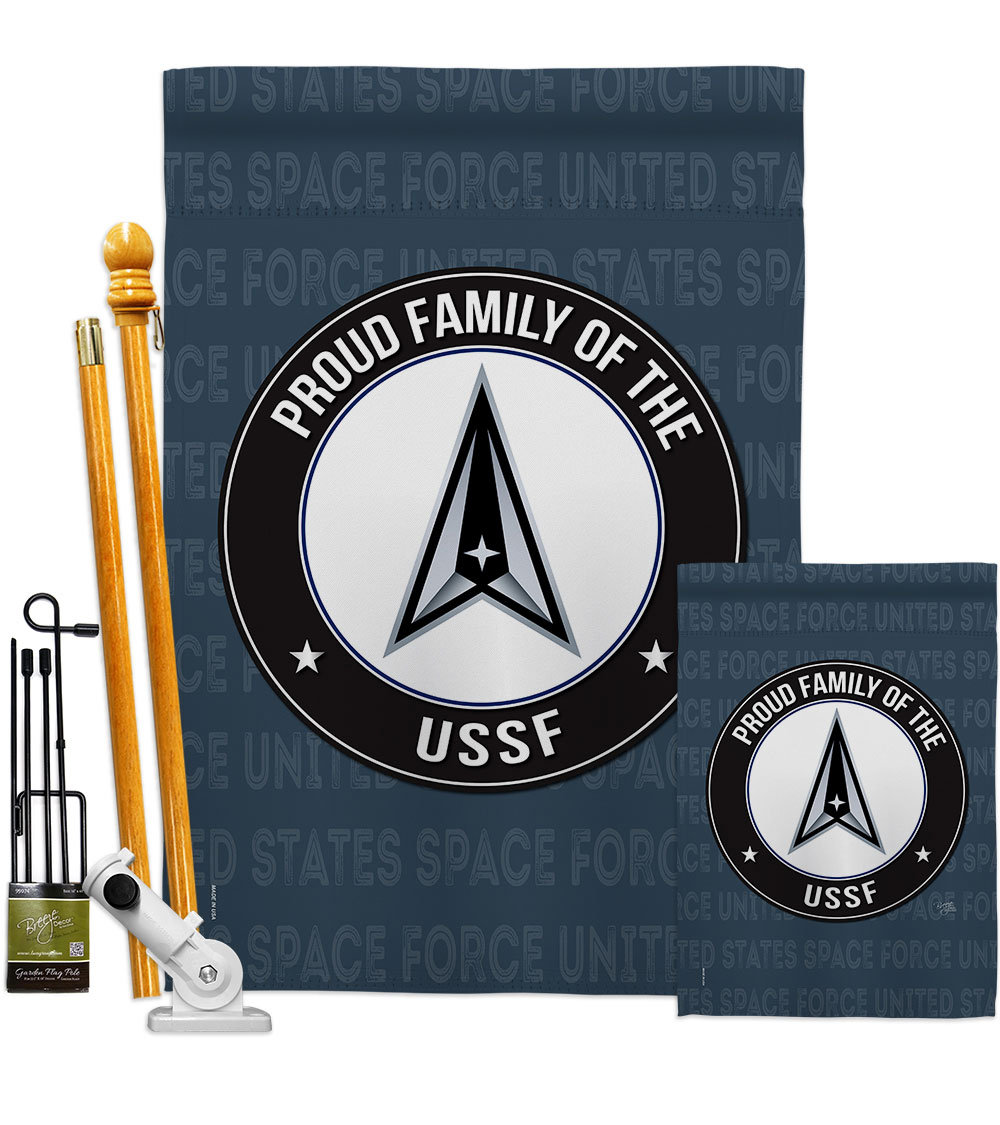 Breeze Decor Proud Family Ussf Flags Kit Space Force Armed Forces 28 ...