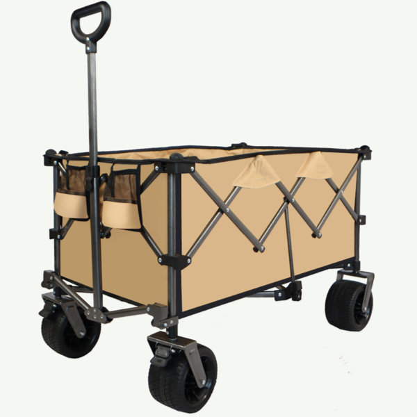 Wenty Collapsible Folding Wagon, Push Pull Foldable Beach Wagon Cart ...