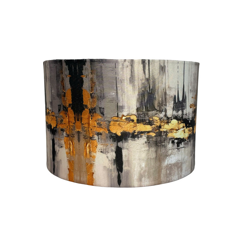 Ivy Bronx "abstract printing on canvas fabric " drum pendant light ...