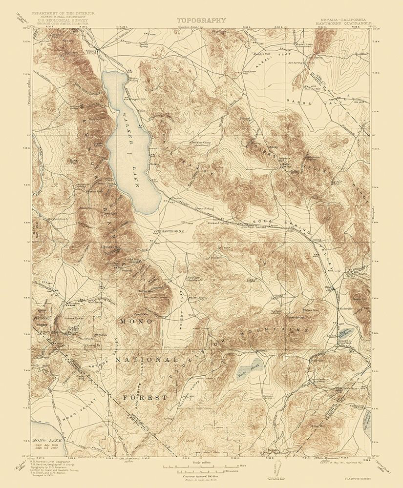 Williston Forge Hawthorne California Nevada Quad - USGS 1911 Poster ...