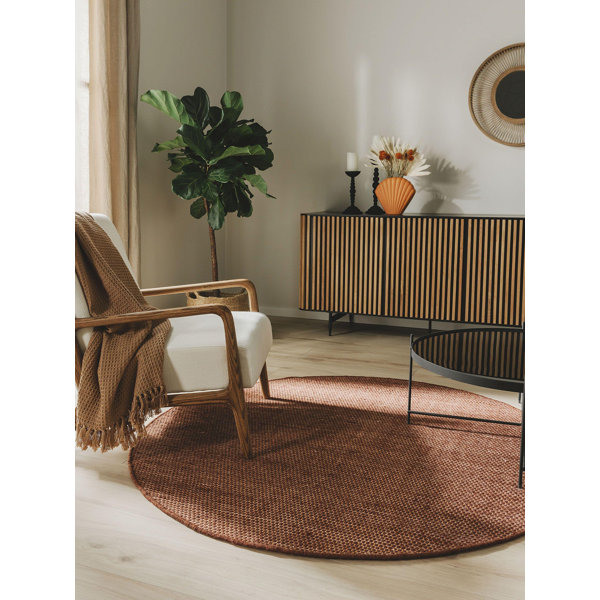 Benuta Round Geometric Hand Hooked Hand Loomed Round 150cm Area Rug ...